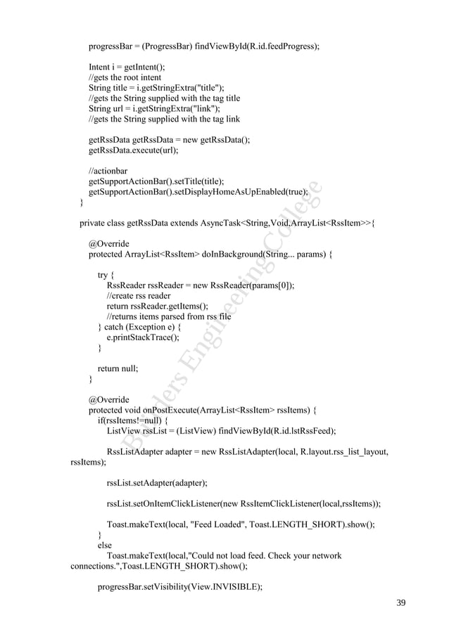 CS6611 Mobile Application Development Lab Manual-2018-19 | PDF