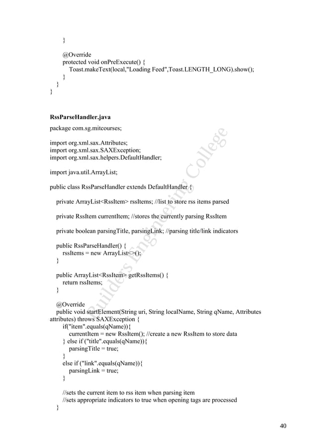 CS6611 Mobile Application Development Lab Manual-2018-19 | PDF