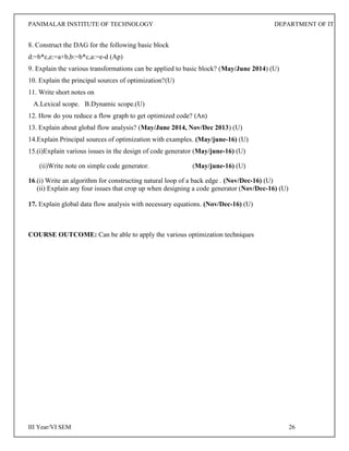 Cs6660 compiler design | PDF