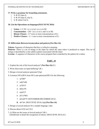 Cs6660 compiler design | PDF