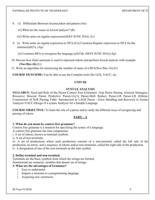 Cs6660 compiler design | PDF