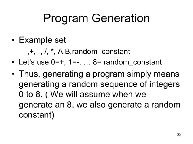 Genetic Programming historia objetivos lisp | PPT