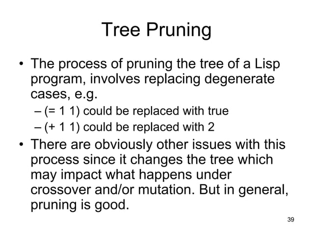 Genetic Programming historia objetivos lisp | PPT