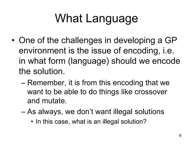 Genetic Programming historia objetivos lisp | PPT