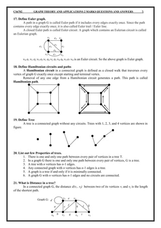 Cs6702 graph theory and applications 2 marks questions and answers | PDF