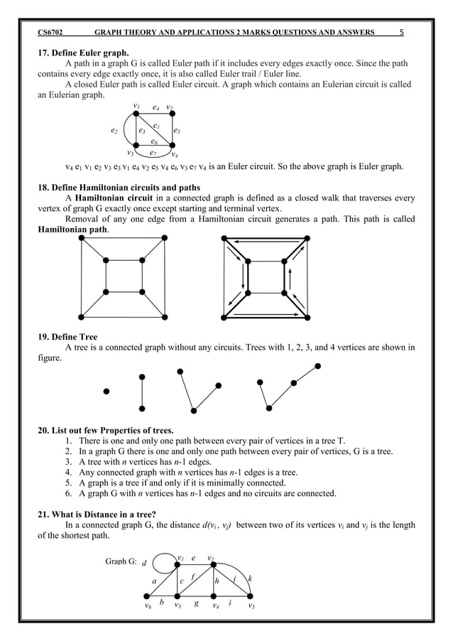 Cs6702 graph theory and applications 2 marks questions and answers | PDF | 3-D Graphics ...
