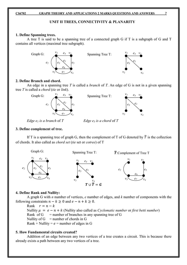 Cs6702 graph theory and applications 2 marks questions and answers | PDF | 3-D Graphics ...