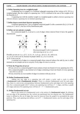 Cs6702 graph theory and applications 2 marks questions and answers | PDF