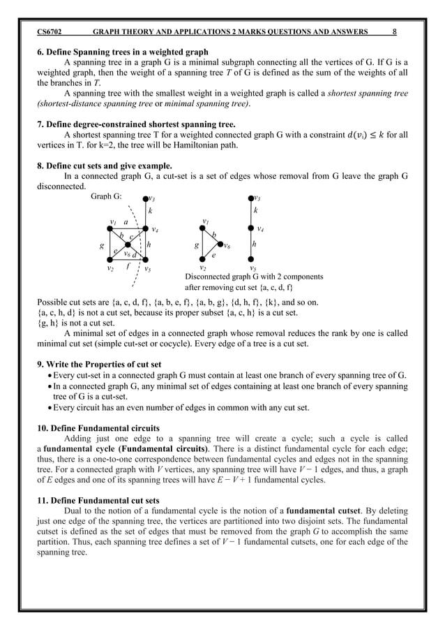Cs6702 graph theory and applications 2 marks questions and answers | PDF | 3-D Graphics ...