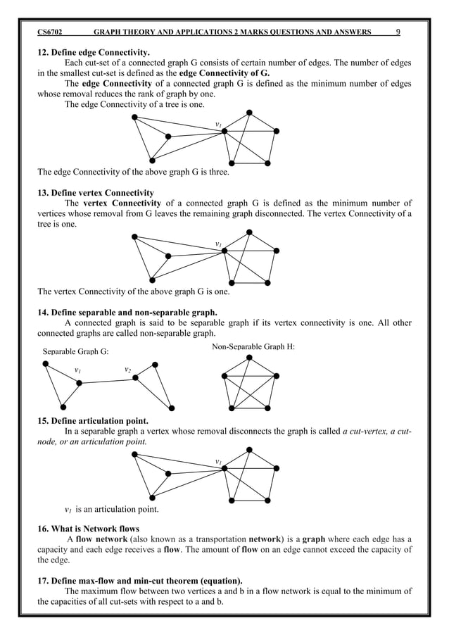 Cs6702 graph theory and applications 2 marks questions and answers ...