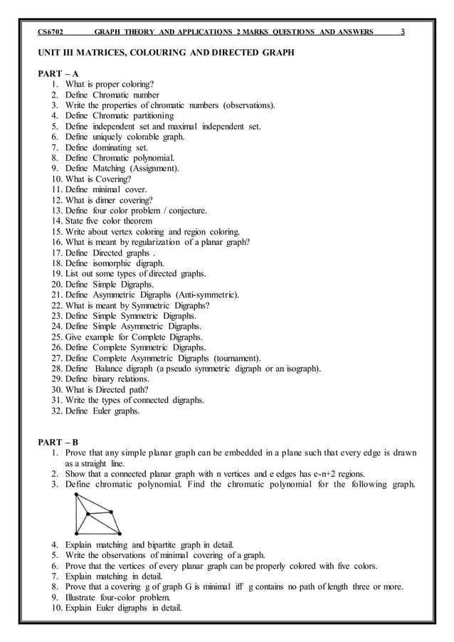 Cs6702 graph theory and applications question bank | DOCX