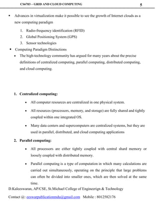 Cs6703 grid and cloud computing book | PDF | Computing | Technology & Computing