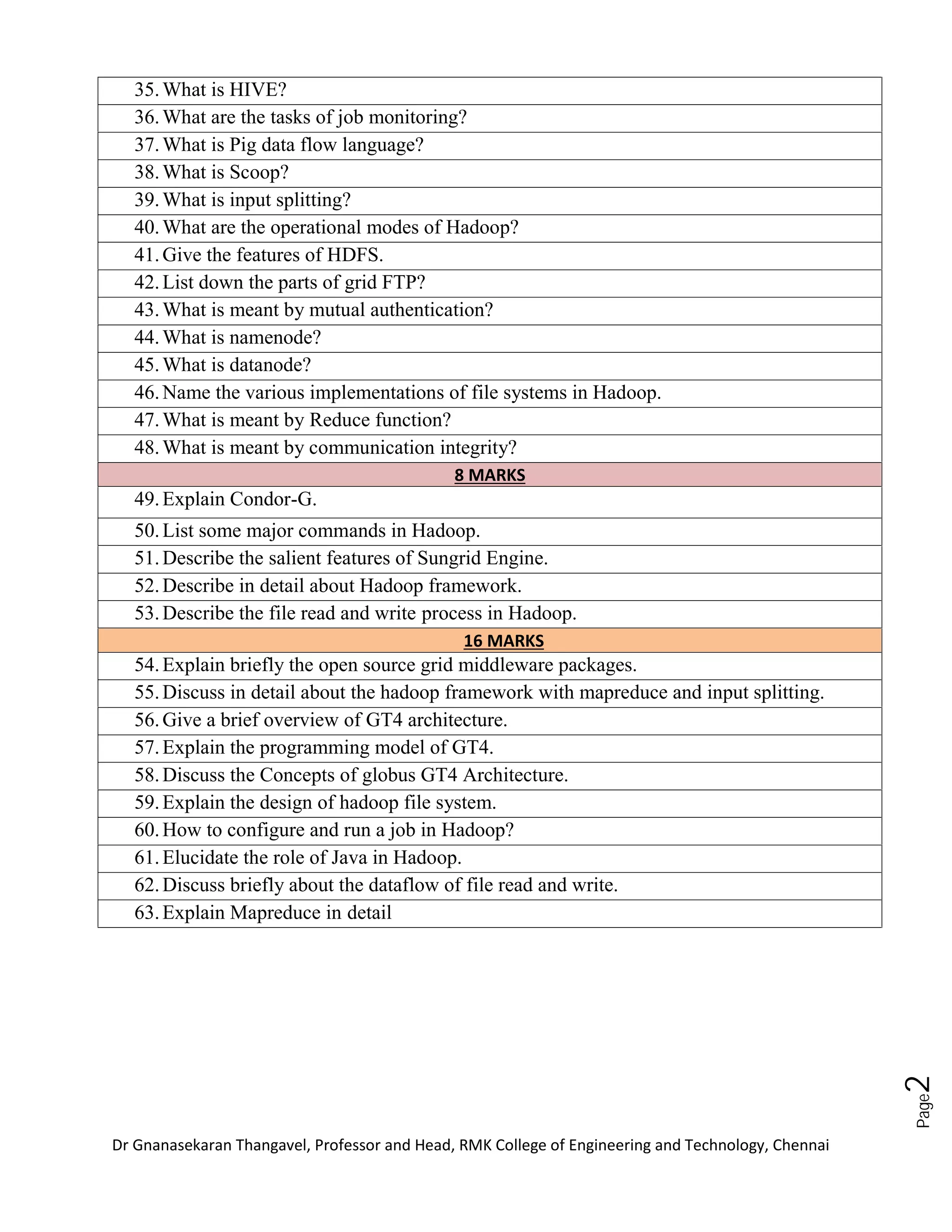 Cs6703 grid and cloud computing unit 4 questions | PDF | Programming Languages | Computing
