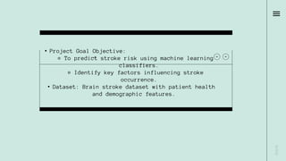 Brain Stroke Risk Analysis with machine learning | PPT
