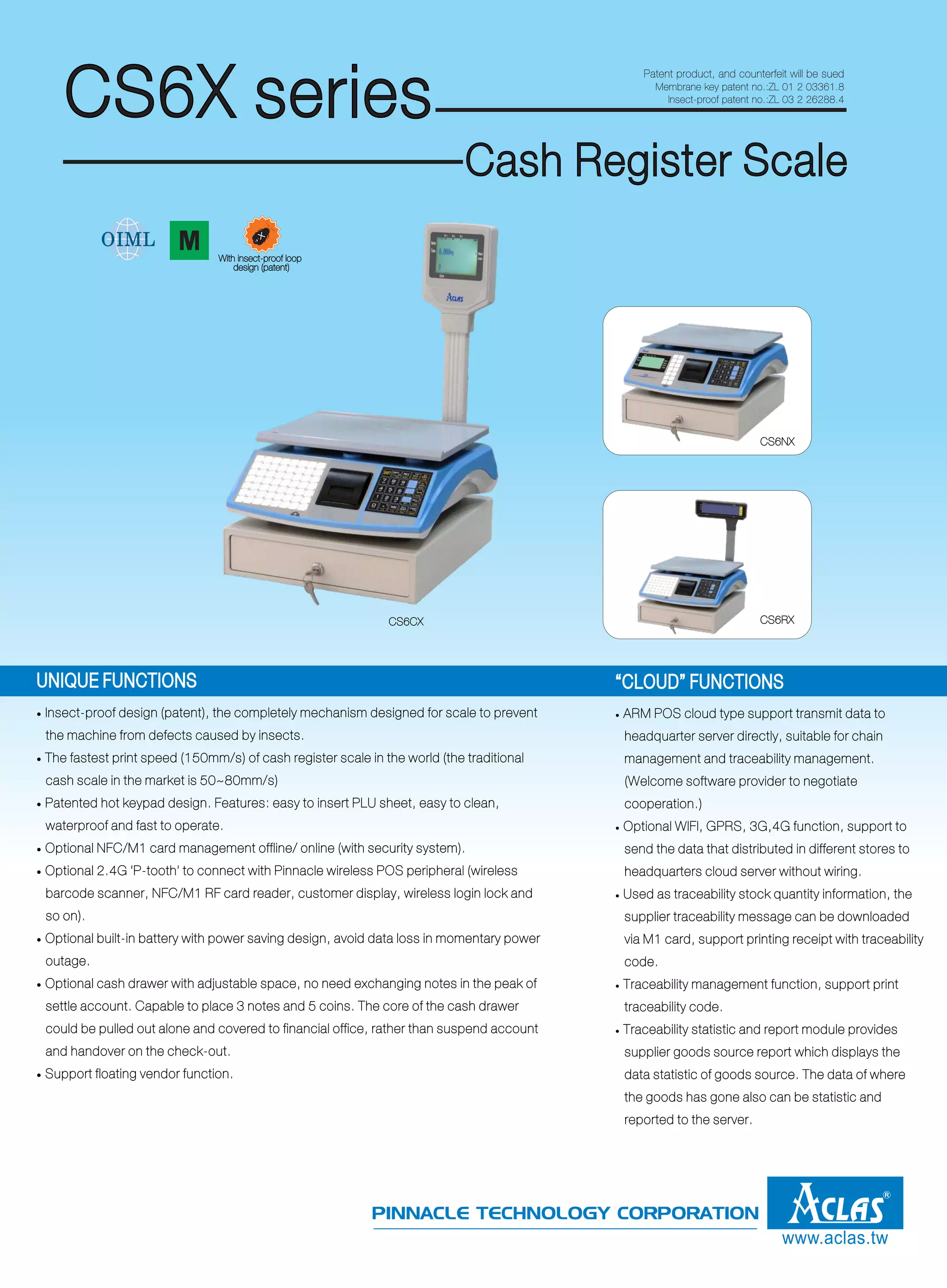 CS6X Cash Register Scale | PDF