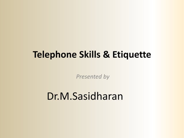 Telephone Etiquette | PPTX