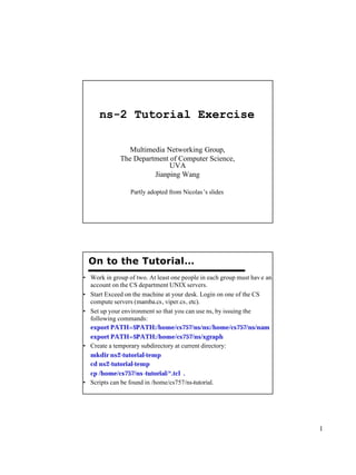 Cs757 ns2-tutorial-exercise | PDF