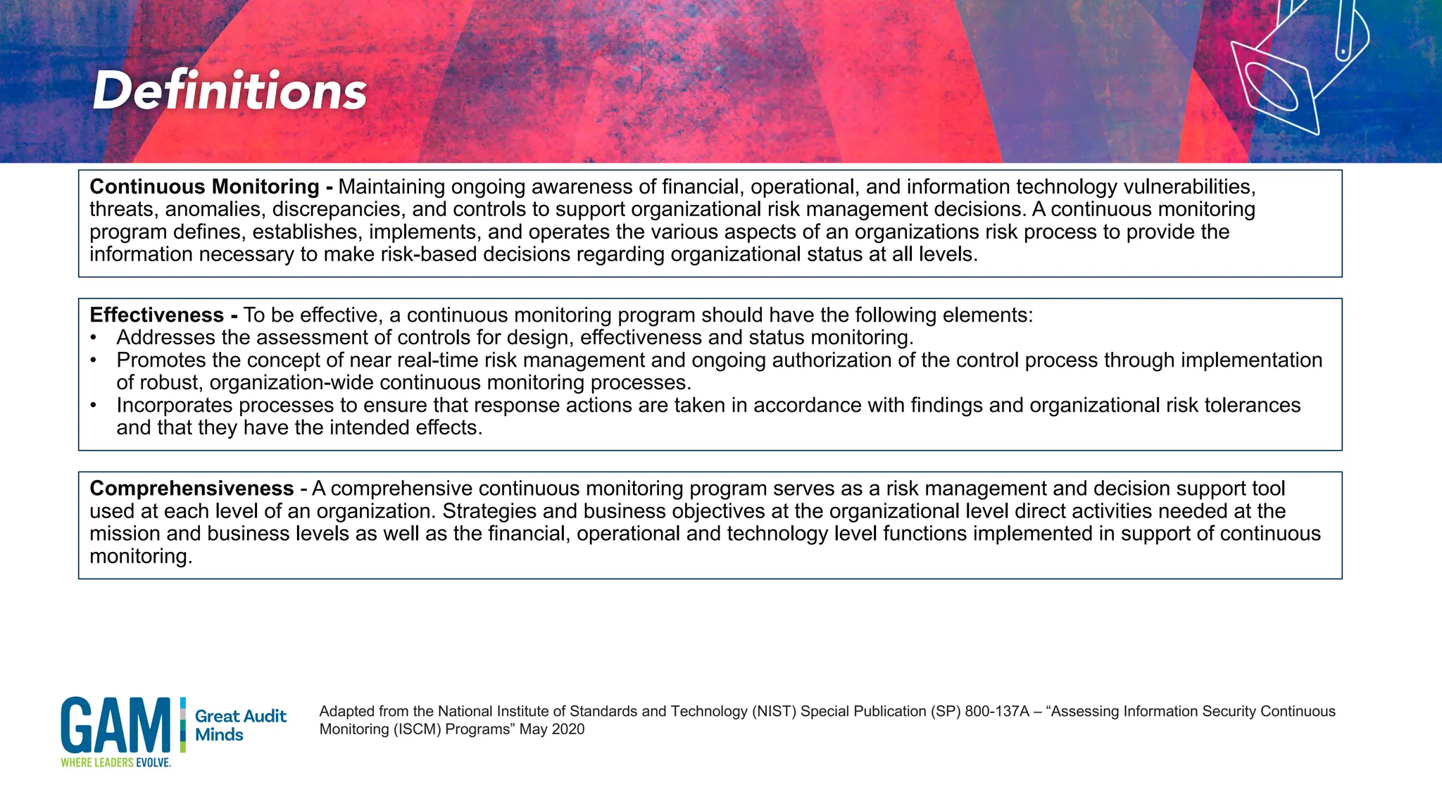 IIA GAM CS 8-5: Audit and Control of Continuous Monitoring Programs and ...