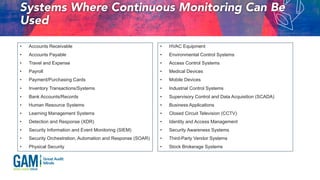 IIA GAM CS 8-5: Audit and Control of Continuous Monitoring Programs and ...