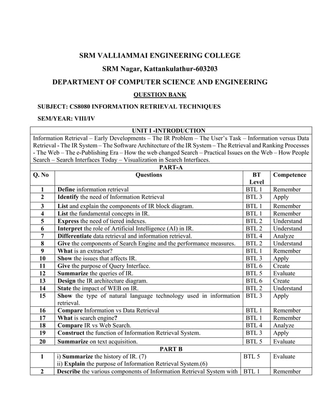 Cs8080 Information Retrieval Techniques Pdf