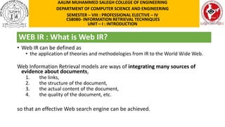 CS8080 INFORMATION RETRIEVAL TECHNIQUES - IRT - UNIT - I PPT IN PDF | PDF