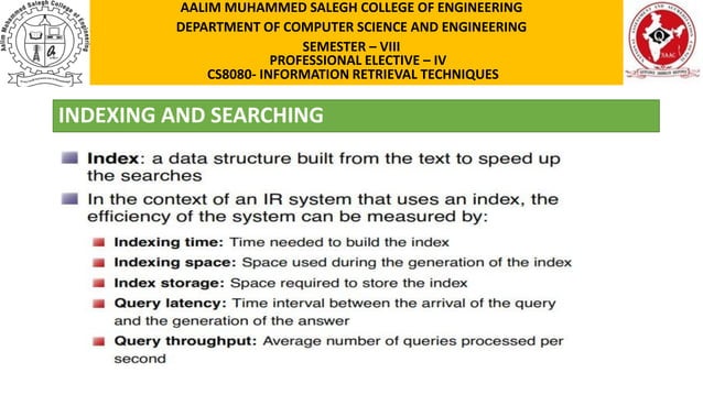 CS8080_IRT_UNIT - III T12 INDEXING AND SEARCHING.pdf | Computing | Technology & Computing