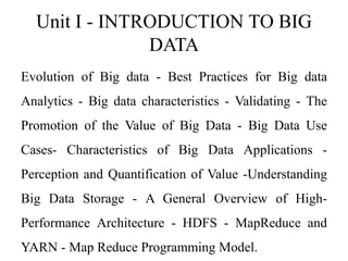 CS8091_BDA_Unit_I_Analytical_Architecture | PPT