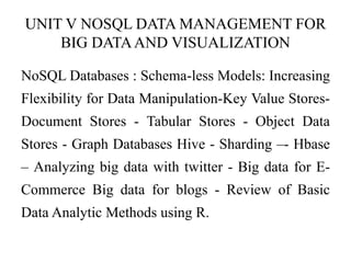 CS8091_BDA_Unit_V_NoSQL | PPT | Databases | Computer Software and Applications