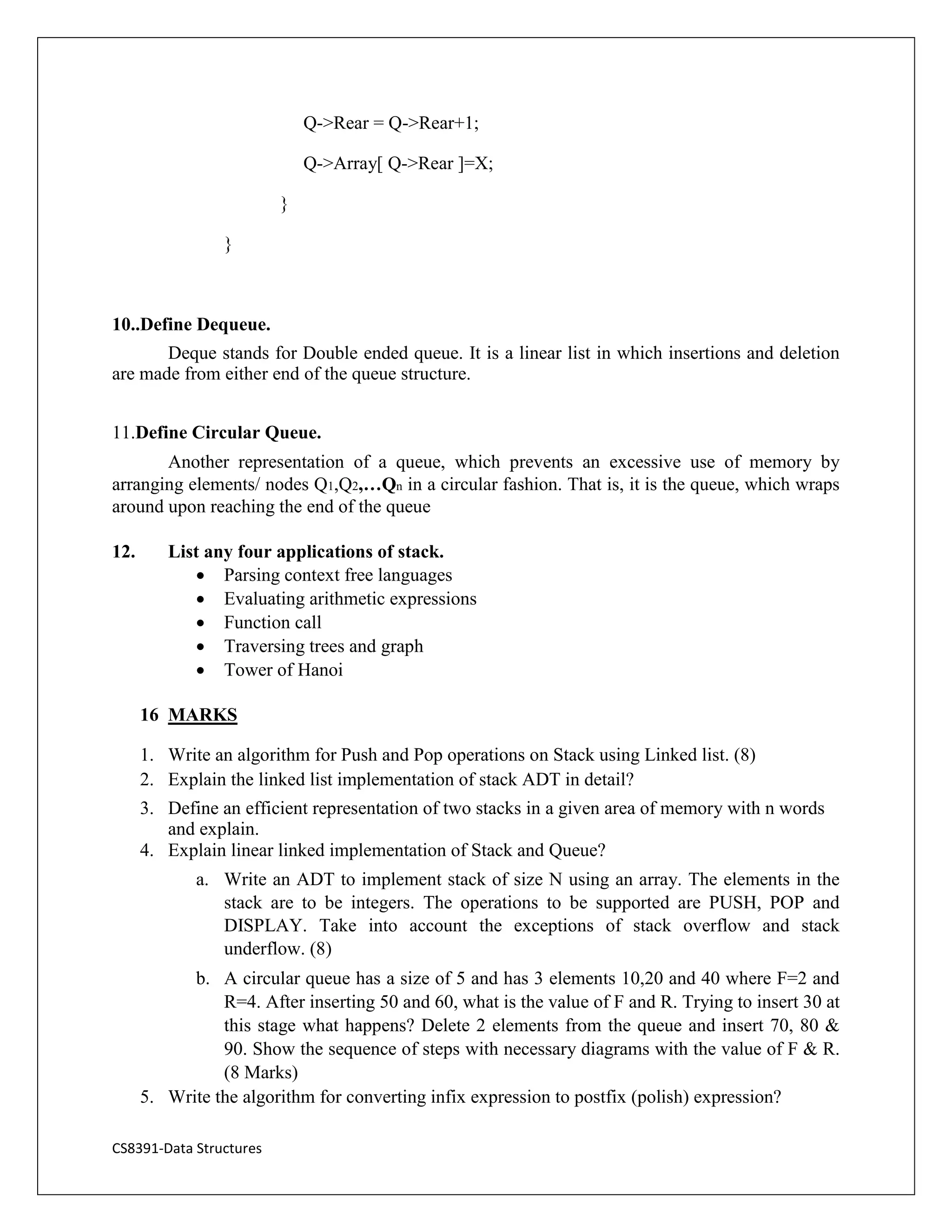 CS8391-DATA STRUCTURE.pdf1111111111111111 | PDF