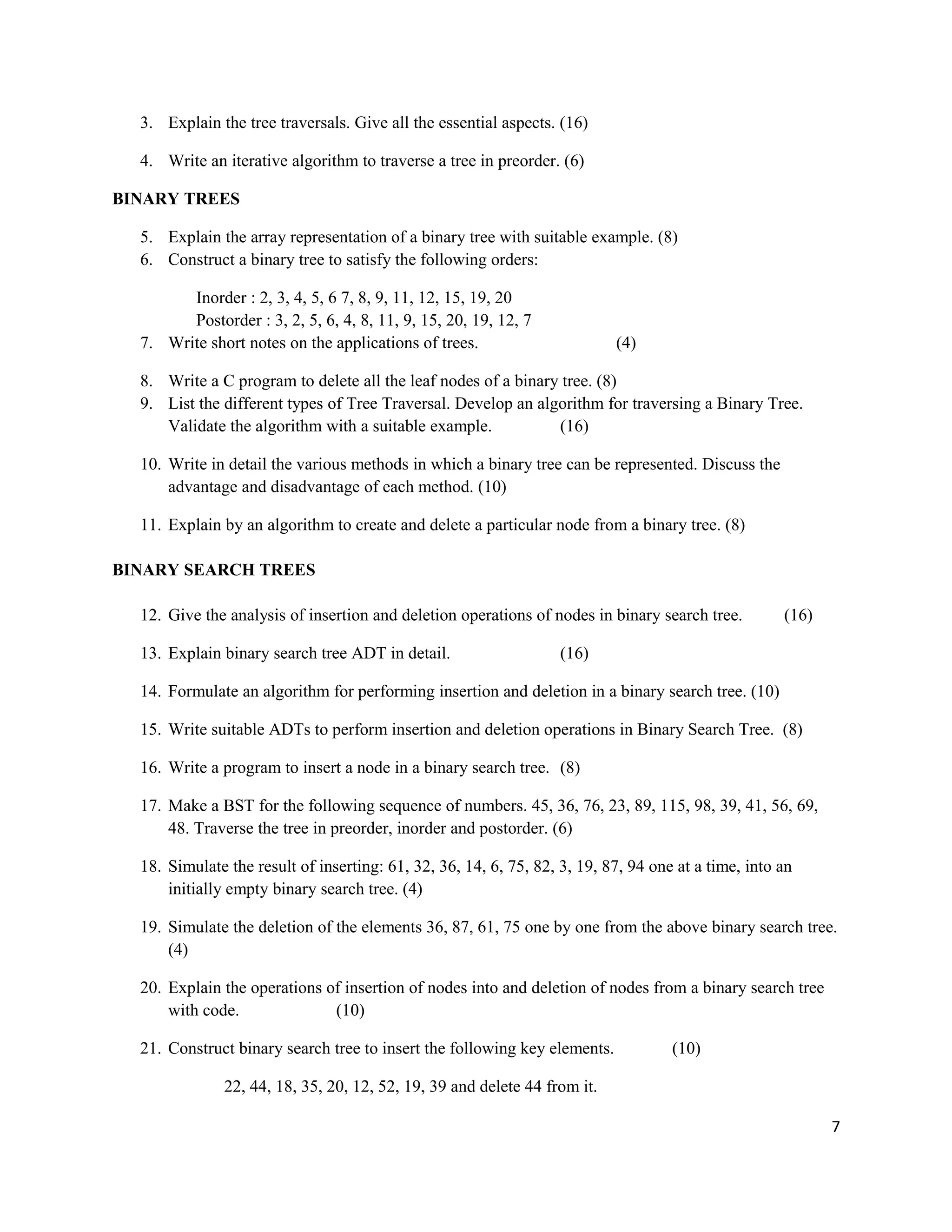 CS8391 Data Structures Part B Questions Anna University | PDF