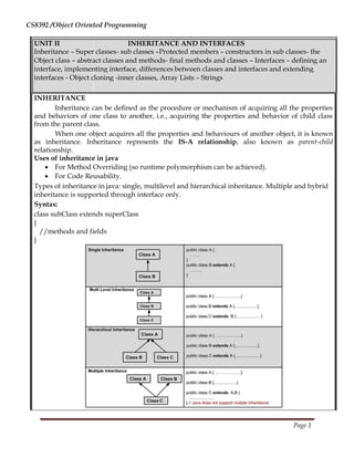 Cs8392 oops 5 units notes | PDF
