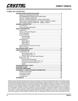 CS8411 Data sheet for enginering and electric technology | PDF