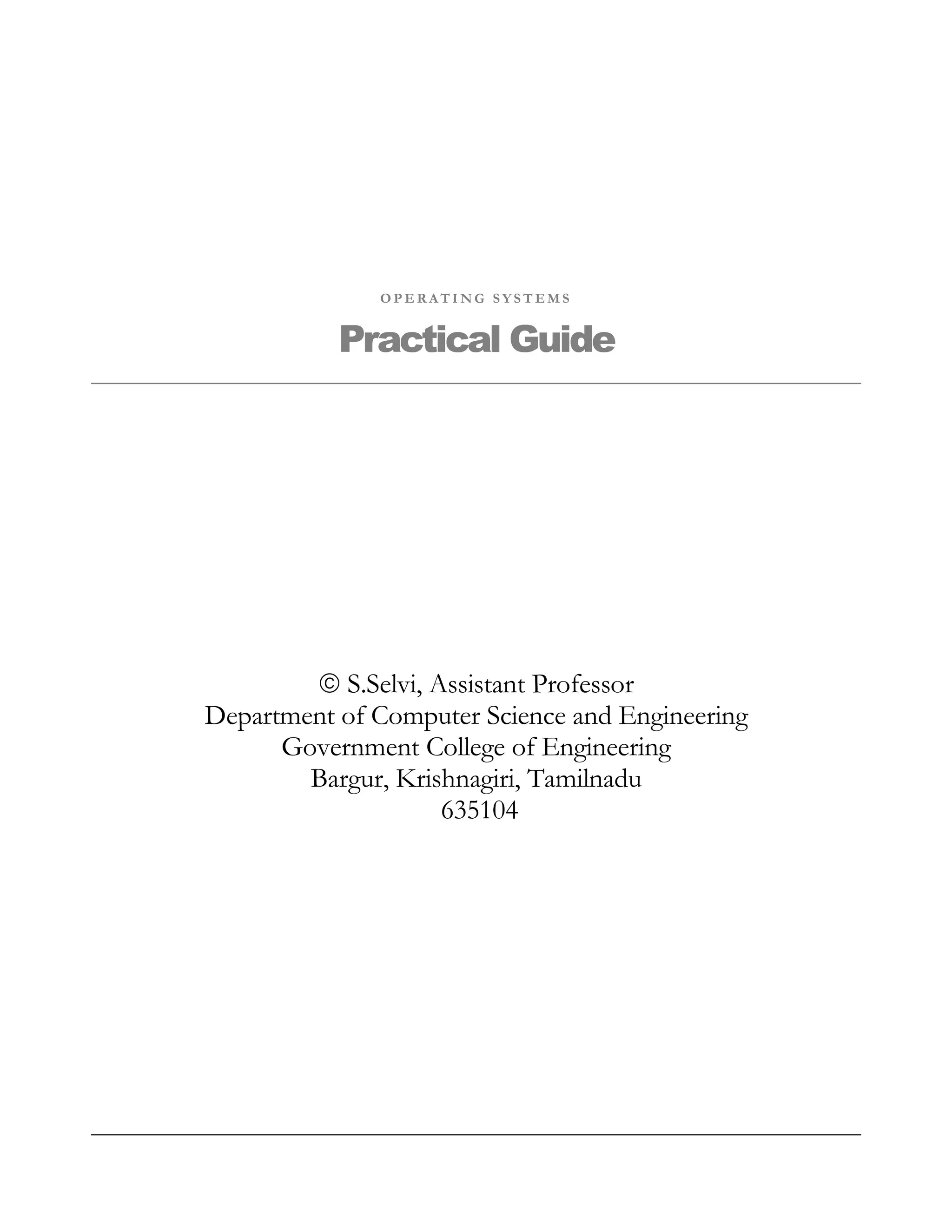 CS8461 Operating System Lab Manual S.Selvi | PDF