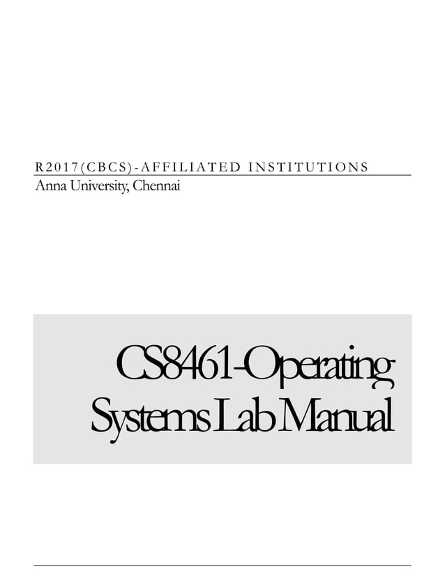CS8461 Operating System Lab Manual S.Selvi | PDF