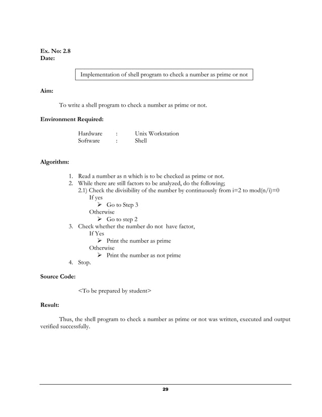 CS8461 Operating System Lab Manual S.Selvi | PDF