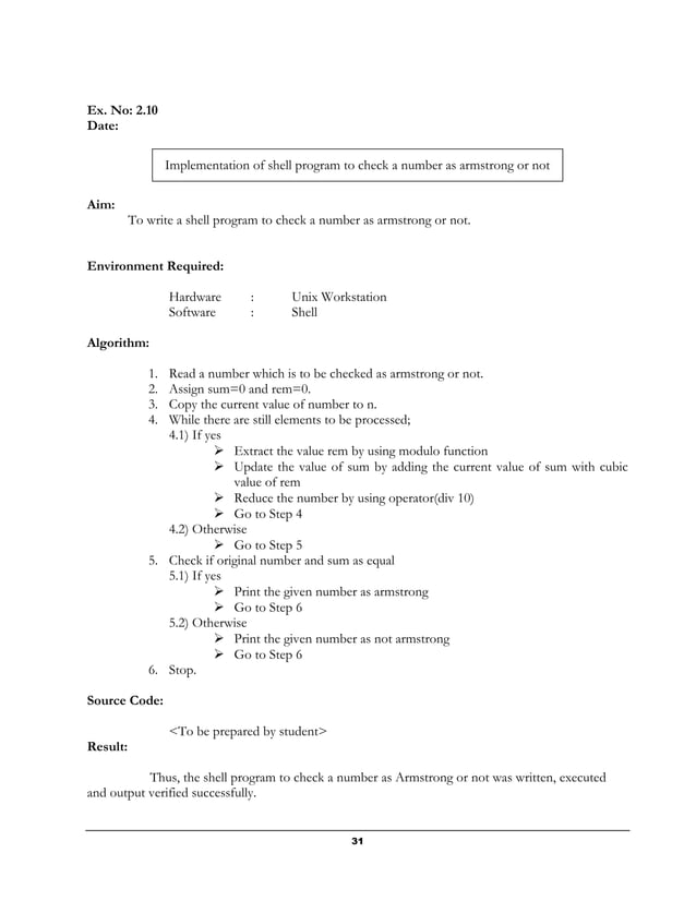 CS8461 Operating System Lab Manual S.Selvi | PDF