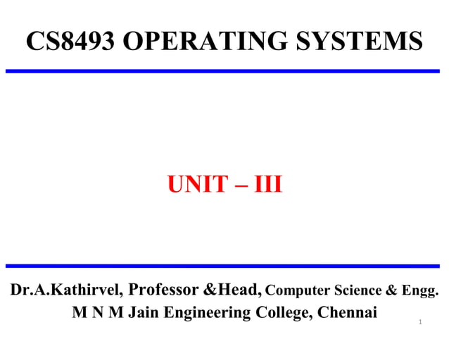 Cs8493 unit 3 | PDF