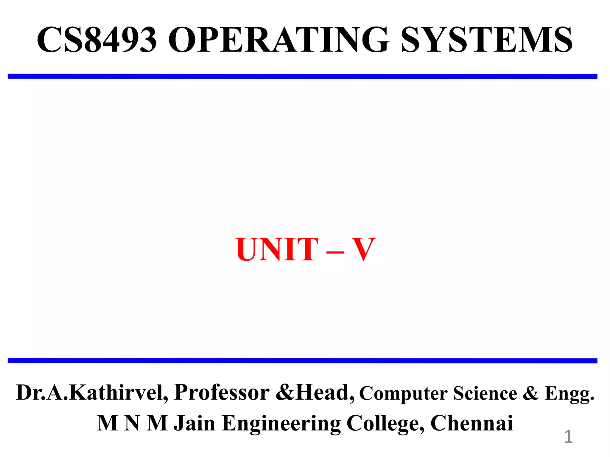 Cs8493 unit 5 | PDF
