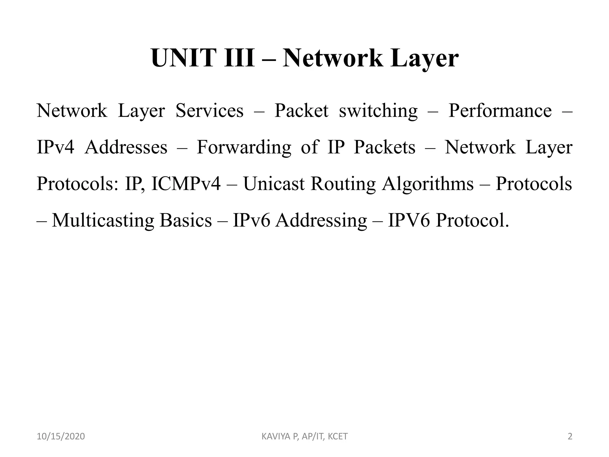 CS8591 Computer Networks - Unit III | PDF