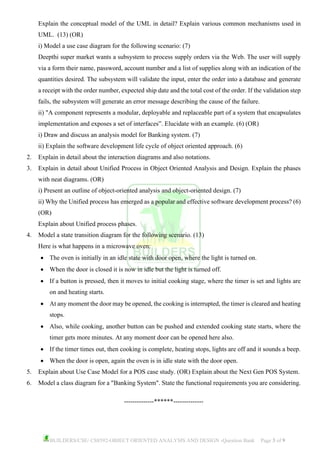 CS8592-OOAD Question Bank | PDF