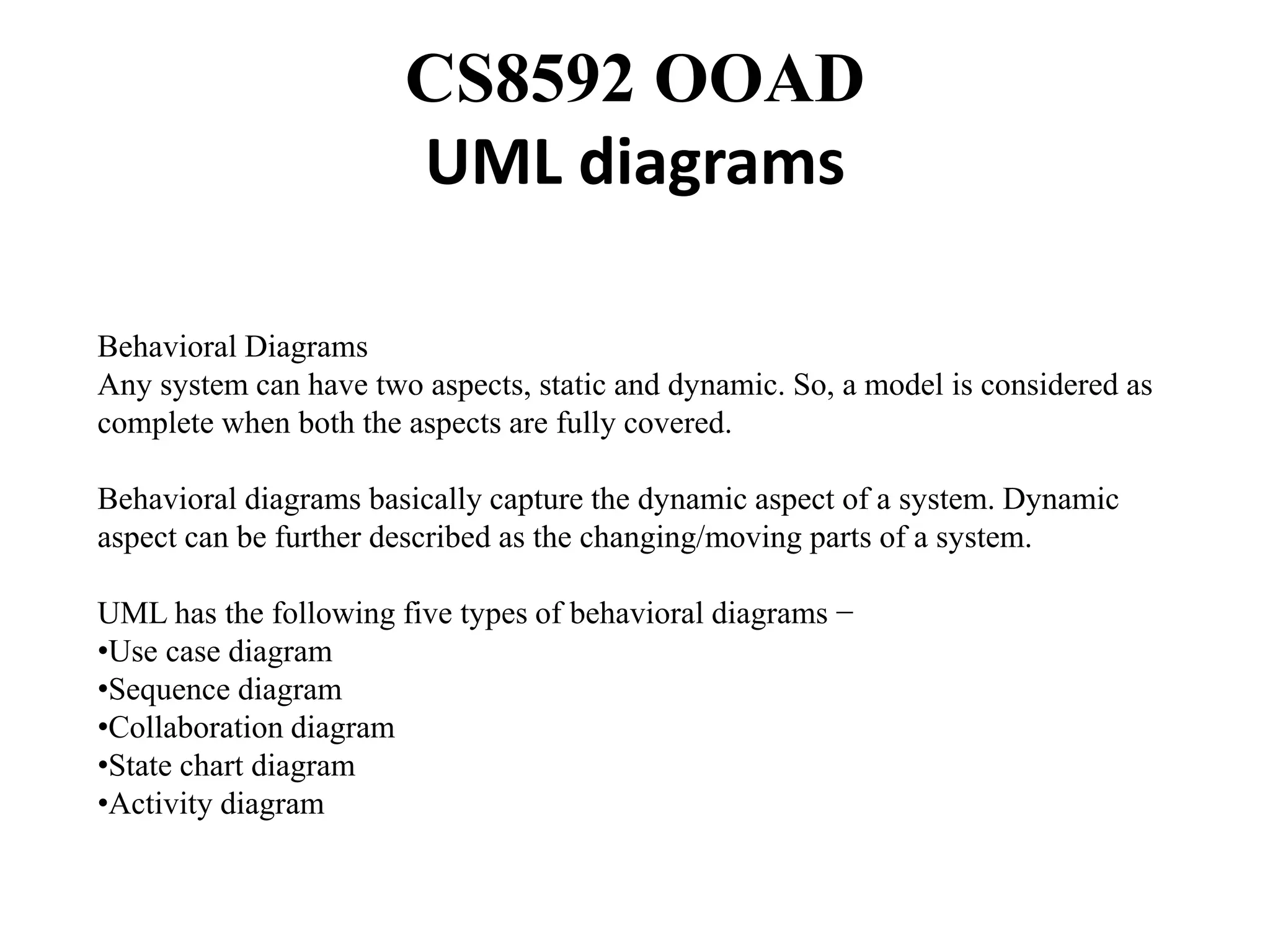 Cs8592 ooad unit 1 | PPT