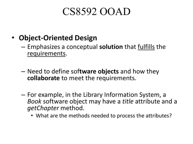 Cs8592 ooad unit 1 | PPT