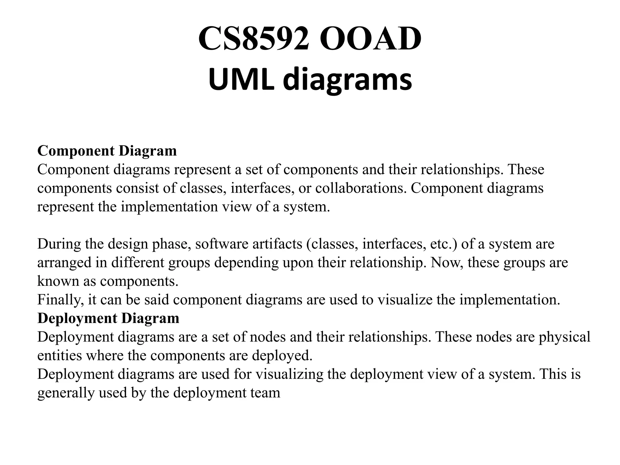 Cs8592 ooad unit 1 | PPT