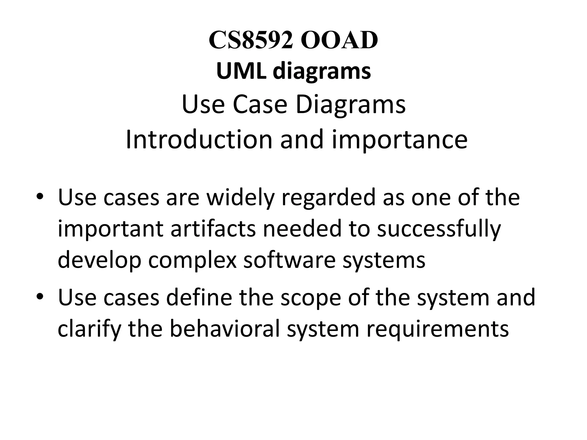 Cs8592 ooad unit 1 | PPT