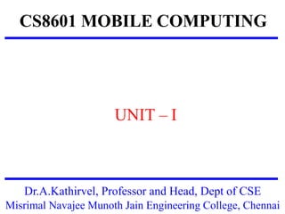 CS8601 MOBILE COMPUTING | PDF