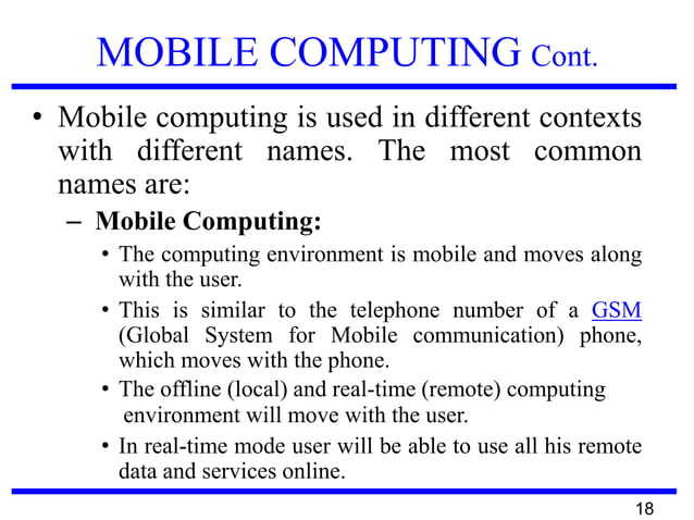 Cs8601 Mobile Computing Ppt