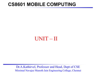 CS8601 MOBILE COMPUTING | PDF
