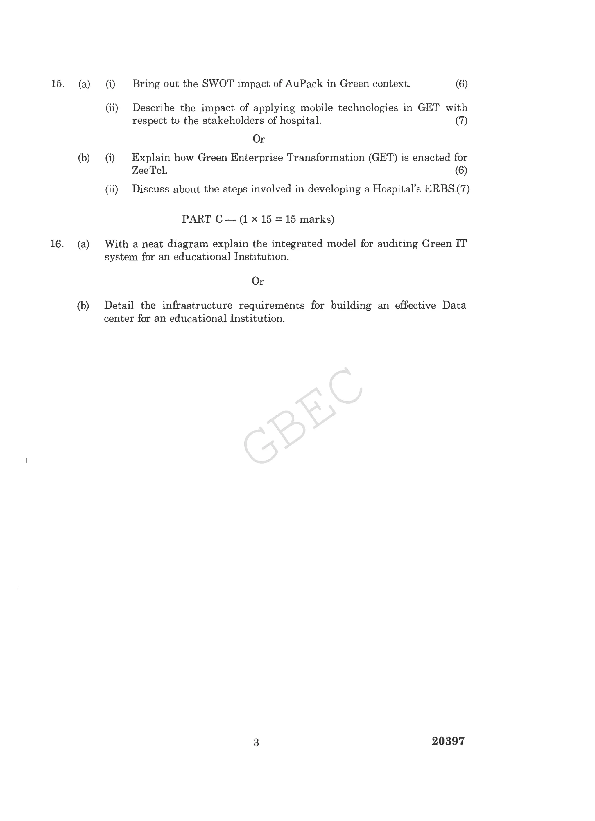 CS878 Green Computing Anna University Question Paper | PDF