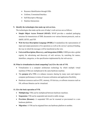 CS8791 Cloud Computing - Question Bank | PDF