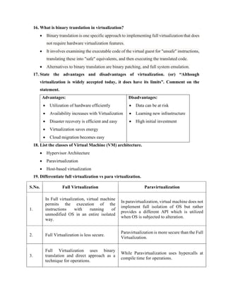 CS8791 Cloud Computing - Question Bank | PDF